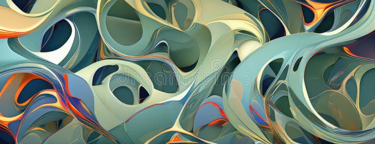 Dynamic Biomorphic Abstract with Fluid Lines Stock Image - Image of ...