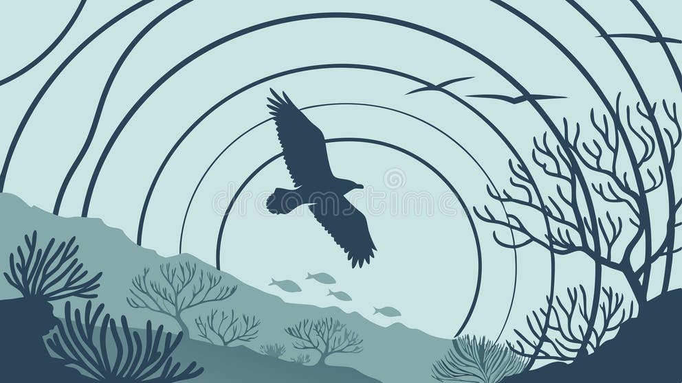 Dynamic Bird Flight with Abstract Radiating Waves Vector, Vector Design ...