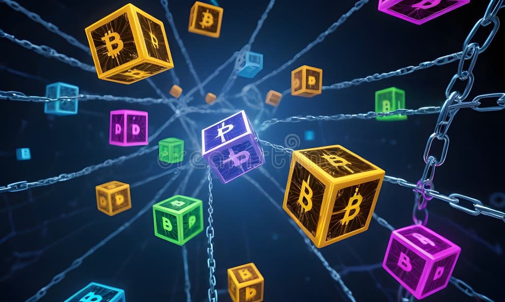 Dynamic Bitcoin Network Visualization AI Generative Stock Image - Image ...