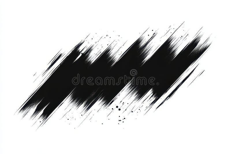 A Dynamic Black Brush Stroke on a White Background, Suggesting Movement ...