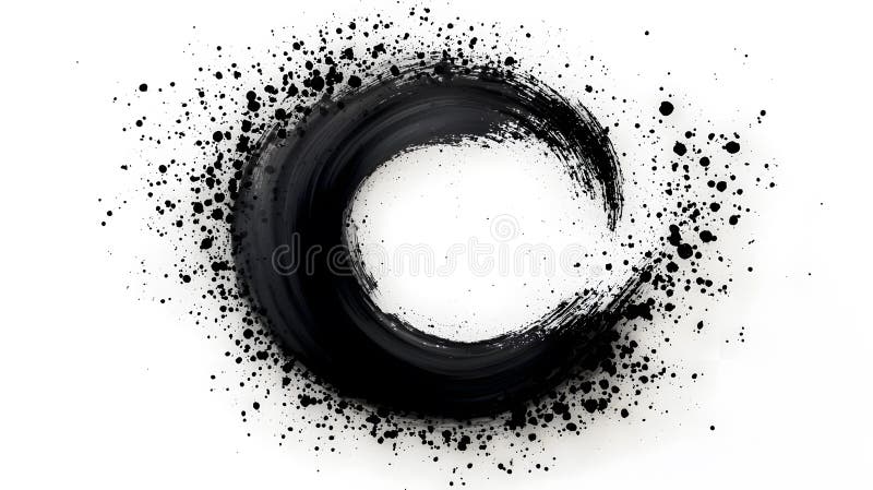 Dynamic Black Brushstroke with Splatters Stock Illustration ...