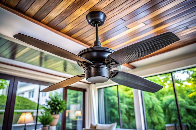 Dynamic Black Ceiling Fan Blades in Action a CloseUp View of Home ...