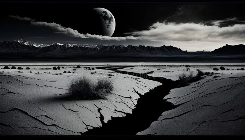 Dynamic Black Earth: a Dark Imagery of a Barren Landscape, Made with ...