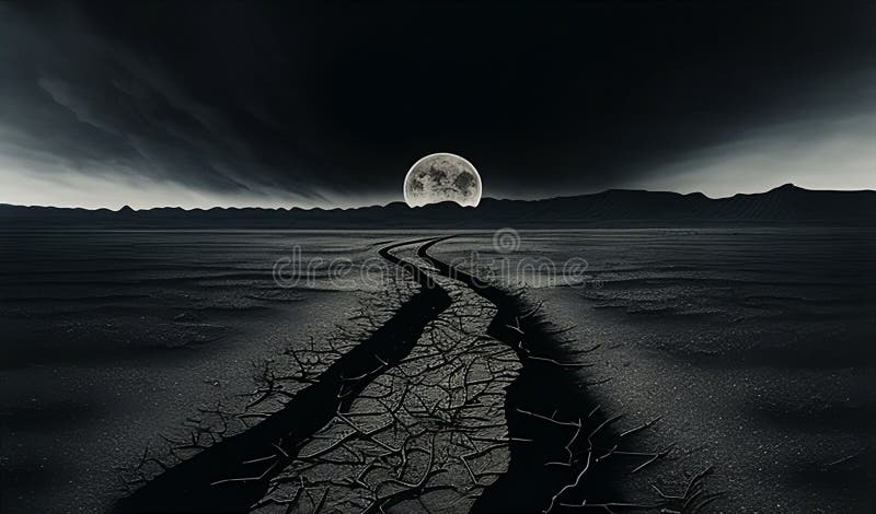 Dynamic Black Earth: a Dark Imagery of a Barren Landscape, Made with ...