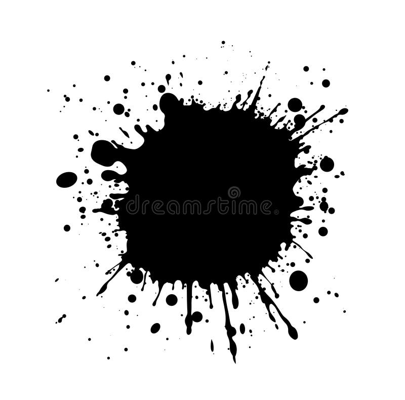 Dynamic Black Ink Explosion on White Canvas Stock Vector - Illustration ...