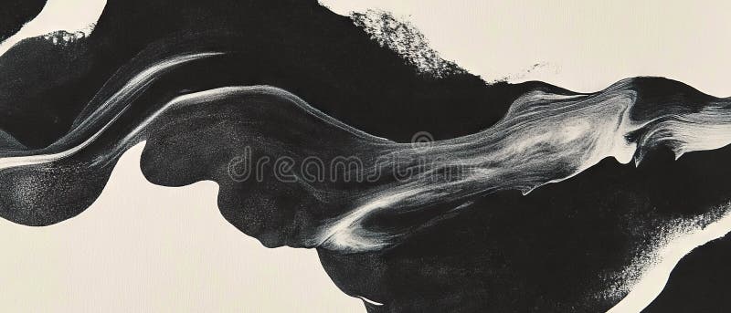 Black Ink Diffusion on Immaculate White Background Showcasing Soft ...