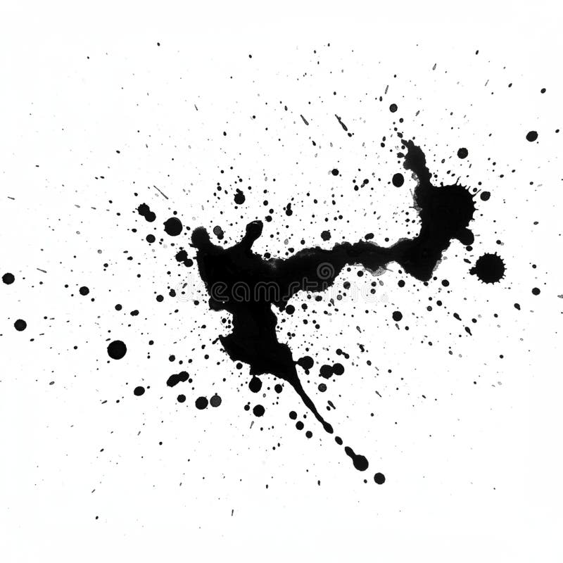 A Dynamic Black Ink Splash on a White Background. the Design Features ...