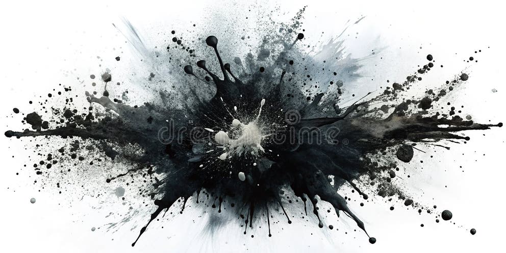 Dynamic Black Ink Splatter Background Texture a HighContrast Graphic ...