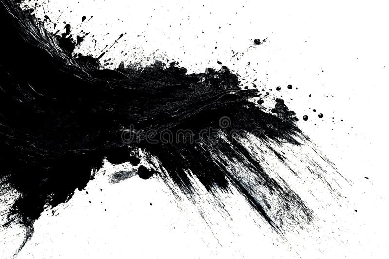 Dynamic Black Ink Splatter on a White Background, Creating a Bold ...