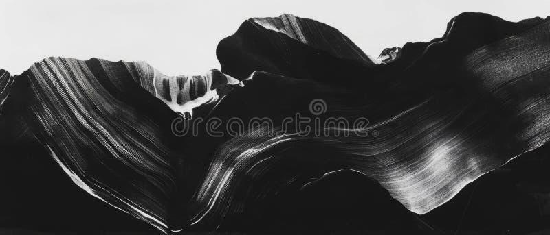 Dynamic Black Ink Washes Create Striking Gradients on a White ...