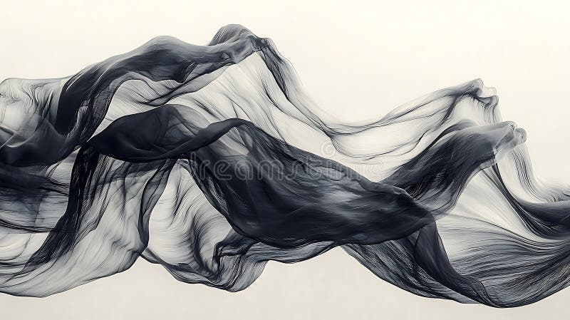 Dynamic Black Ink Wave Patterns Creating Sense of Movement and Flow ...