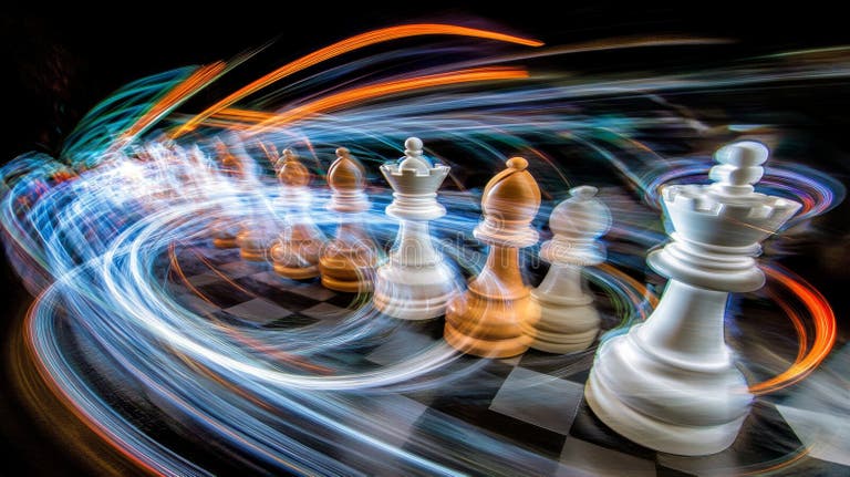 A Dynamic Black King Chess Piece is Surrounded by Various Other Chess ...