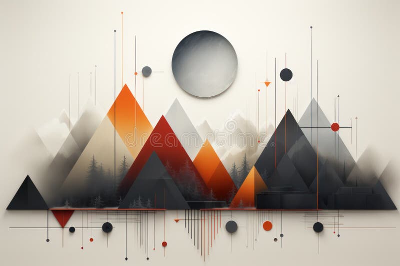 Dynamic Black and Orange Triangle Graphic Design - Abstract Geometric ...