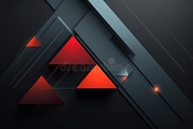 Dynamic Black and Orange Triangle Pattern - Abstract Geometric ...