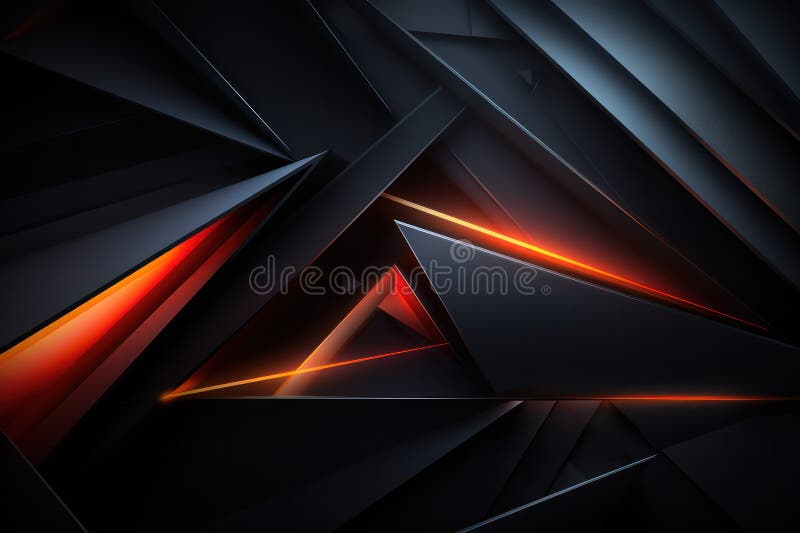 Dynamic Black and Orange Triangle Pattern - Abstract Geometric ...