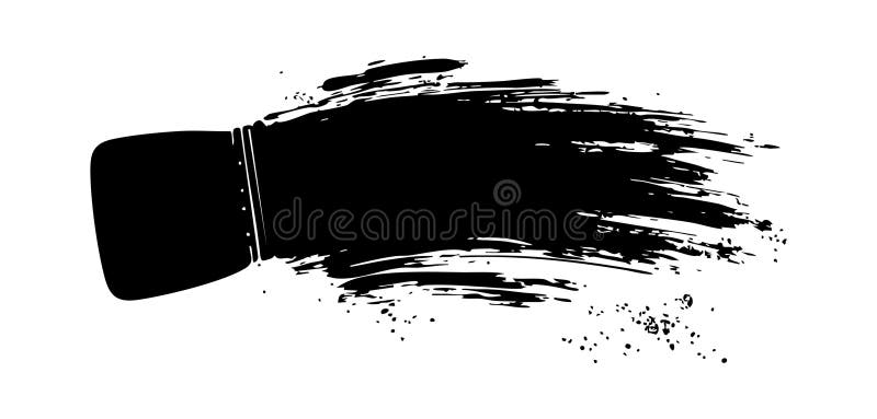 A Dynamic Black Paint Brush Stroke, Ideal for Artistic Designs ...