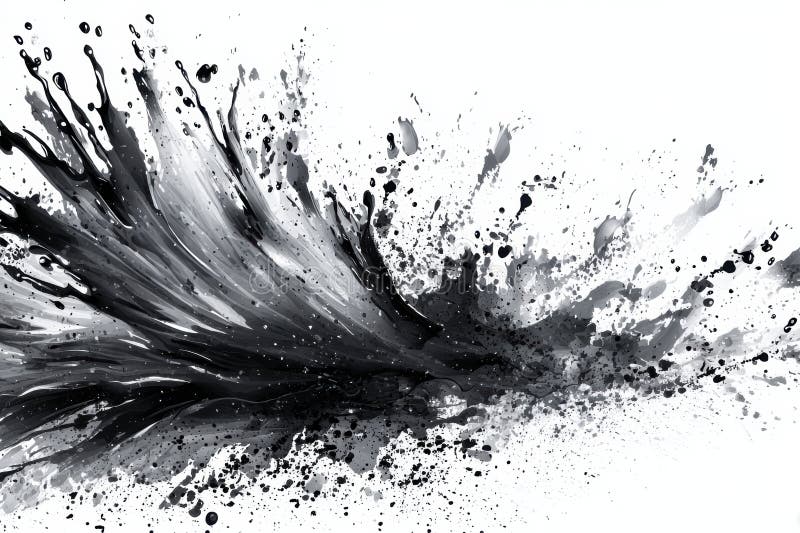 Dynamic Black Paint Splash Creating the Effect of an Oil Burst on a ...