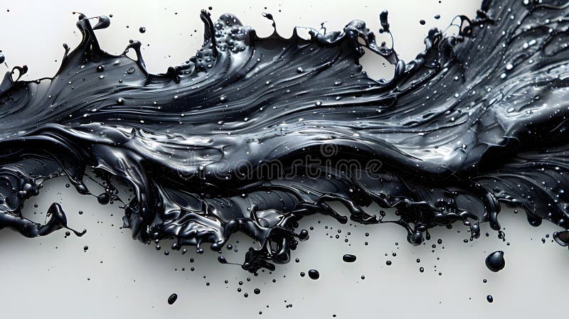 Black Paint Splash on White, Dynamic Design with Modern Fluidity Stock ... Black Paint Splash on White, Dynamic Design with Modern Fluidity Stock ...
