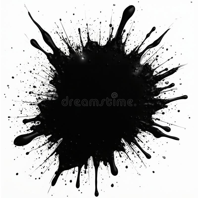 Dynamic Black Paint Splashes on White Surface Modern and Edgy with High ...