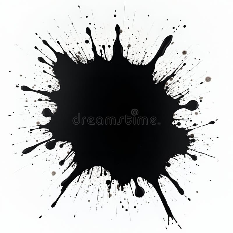 Dynamic Black Paint Splashes on White Surface Modern and Edgy with High ...