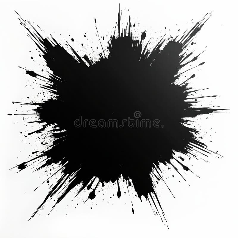 Dynamic Black Paint Splashes on White Surface Modern and Edgy with High ...