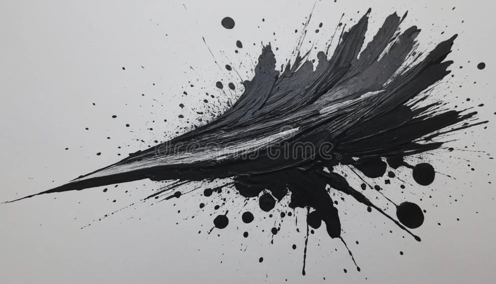 Dynamic Black Paint Splatter on a White Background, Featuring an ...