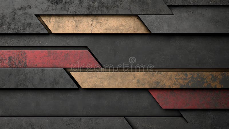 Dynamic Black and Red Wall Design with Striking Red Gold Stripe Accent ...