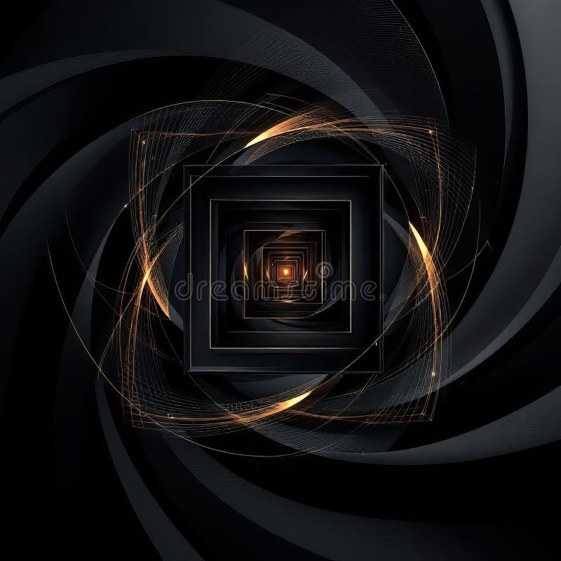 Dynamic Black Square Overlap a Panoramic Abstract Design for Modern ...