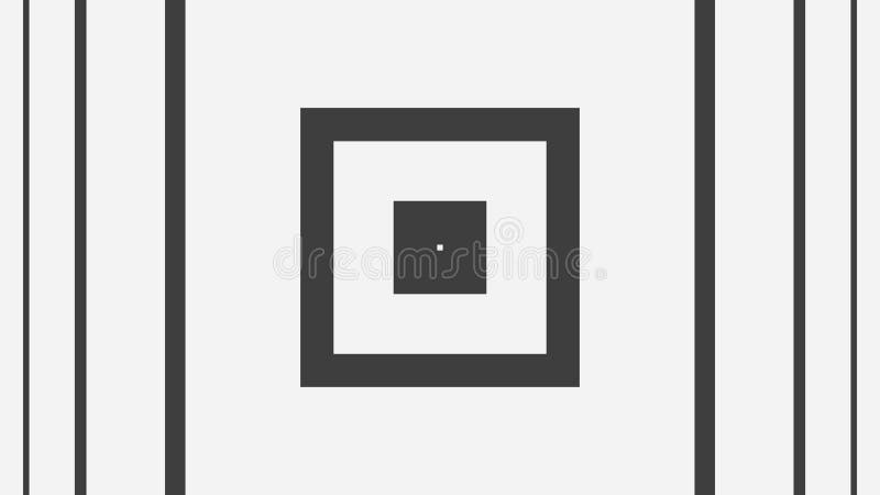 Dynamic Black Square Tunnel Passage on Grey White Background Stock ...