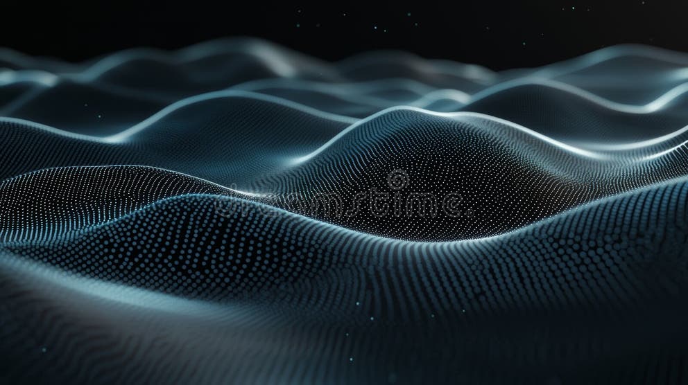 Dynamic Black Wave Pattern on Dark Background, Abstract Art with ...