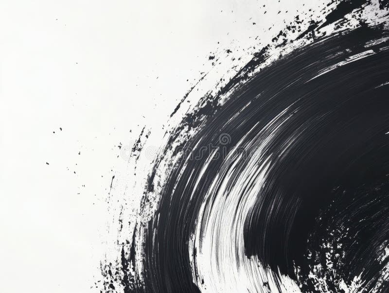 Dynamic Black and White Abstract Art with Bold Brushstrokes in Modern ...