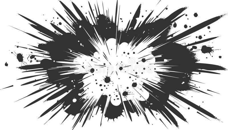 Dynamic Black and White Abstract Explosion with Ink Splatter Effect ...