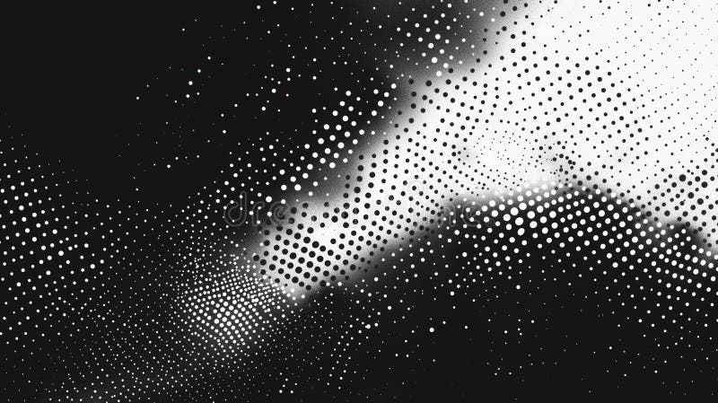 Dynamic Black and White Abstract Halftone with Bold Circular Dot ...