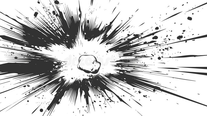 Dynamic Black and White Abstract Ink Explosion Illustration. Stock ...