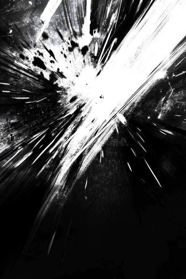 Dynamic Black and White Abstract Paint Splash with Explosive Energy ...