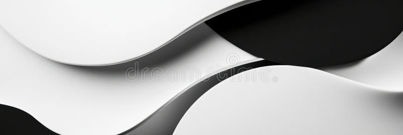 Dynamic Black and White Abstract Shapes Create Depth with Soft Shadows ...