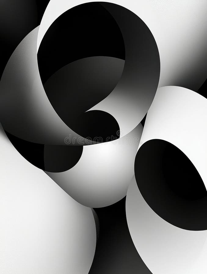 Dynamic Black and White Abstract Shapes with Soft Shadows Creating a ...