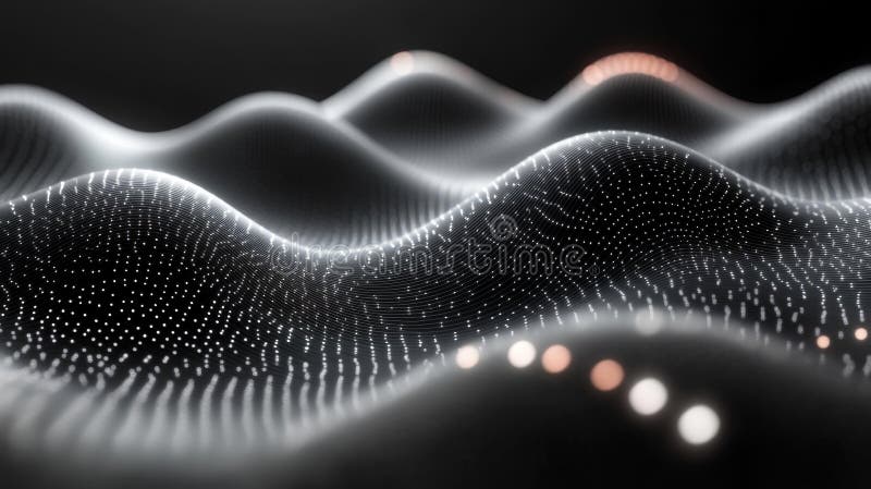 Dynamic Black and White Abstract Wave Design Stock Illustration ...