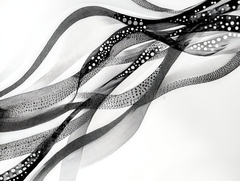 Dynamic Black and White Abstract Wave Design Stock Photo - Image of ...