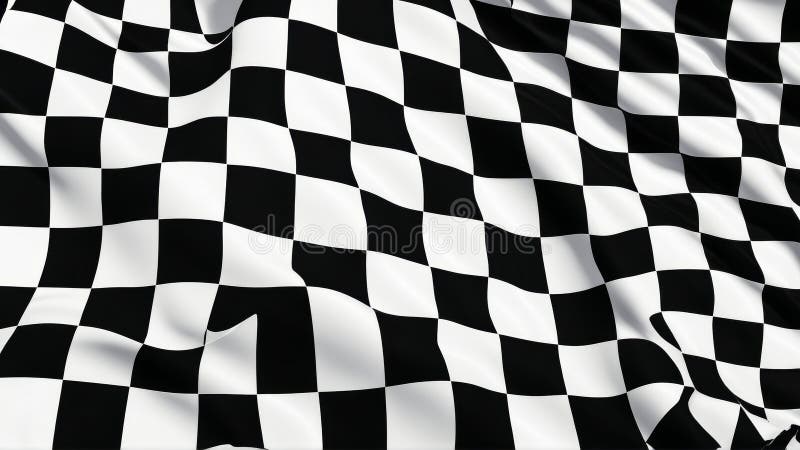 Dynamic Black and White Checkered Fabric Movement with Flowing Patterns ...