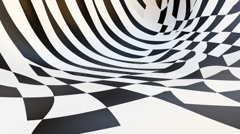 Dynamic Black and White Checkered Patterns Create a Mesmerizing ...