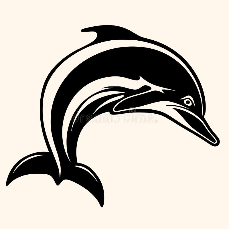 Dolphin Vector for Logo or Icon, Drawing Elegant Minimalist Style ...