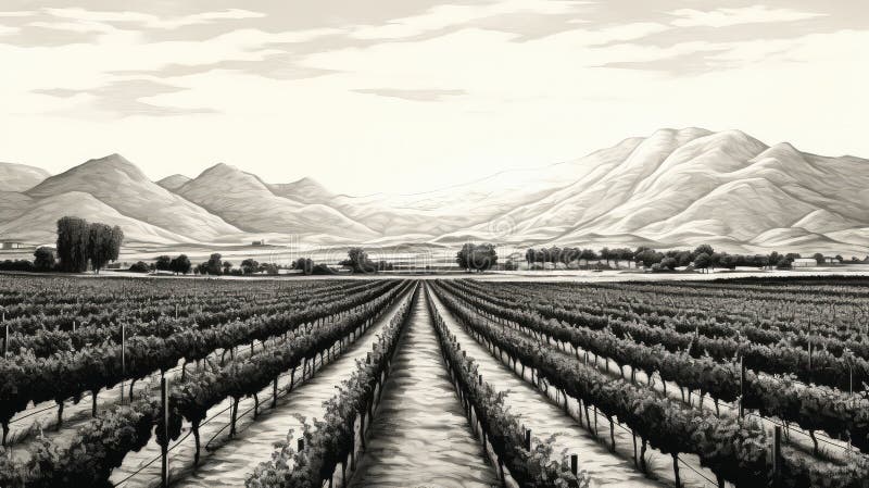 Dynamic Black and White Drawing Wine Stock Photo - Image of light ...