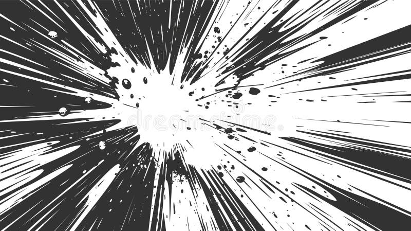 Dynamic Black and White Explosion Burst Illustration with Abstract ...