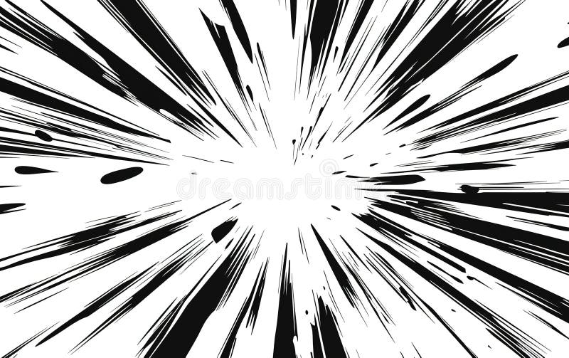 Dynamic Black and White Explosion Graphic with Radial Lines Showcasing ...