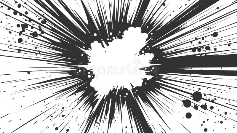 Dynamic Black and White Explosion Graphic with Splatter Effect. Stock ...