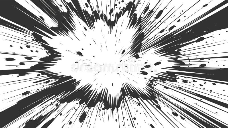 Dynamic Black and White Explosion Illustration with Dramatic Impact ...