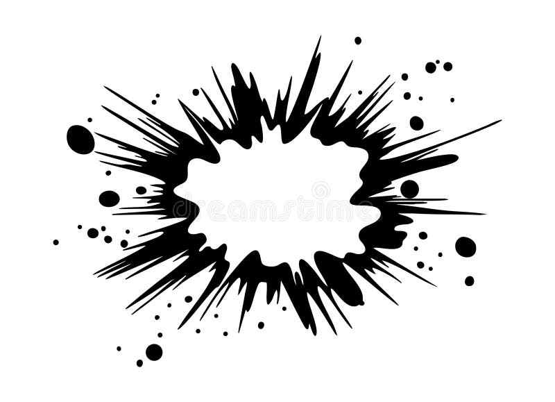 A Dynamic Black and White Graphic Illustration of an Explosive Splash ...