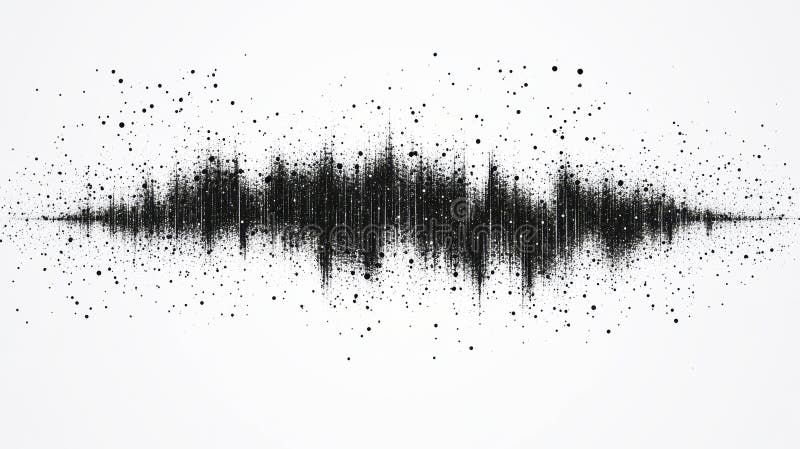 Dynamic Black and White Halftone Sound Wave Pattern in High-tech ...