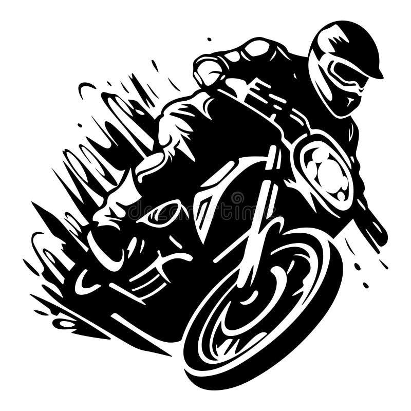 Motorcycle Racer in Action Illustration Stock Vector - Illustration of ...